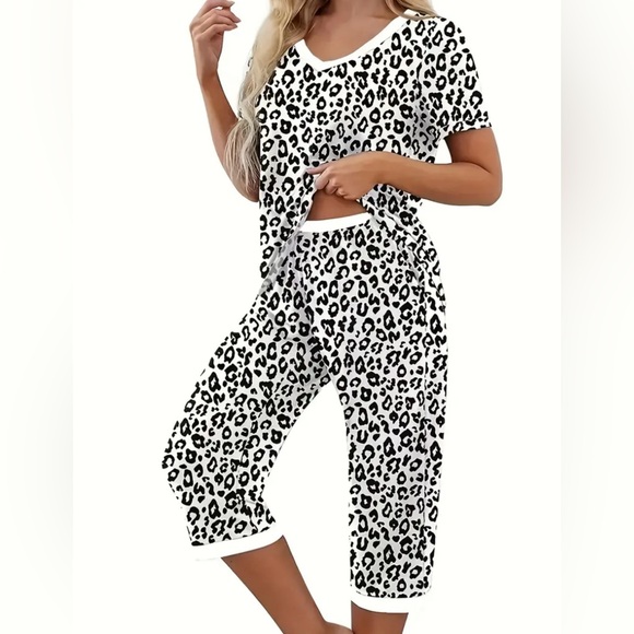 Intimates & Sleepwear | Nip 2 Piece Black White Cheetah Pj Set | Poshmark